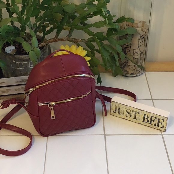 Bags | Cranberry Quilt Design Mini Backpack Purse 4 | Poshmark